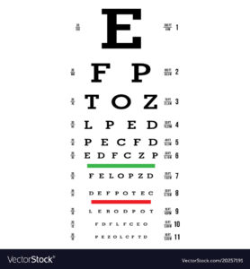 Eye Test Chart Vector. Letters Chart. Vision Exam. Optometrist Check ...